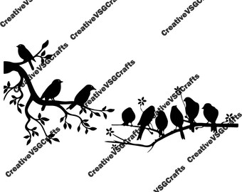 Birds on Tree Branch | Etsy