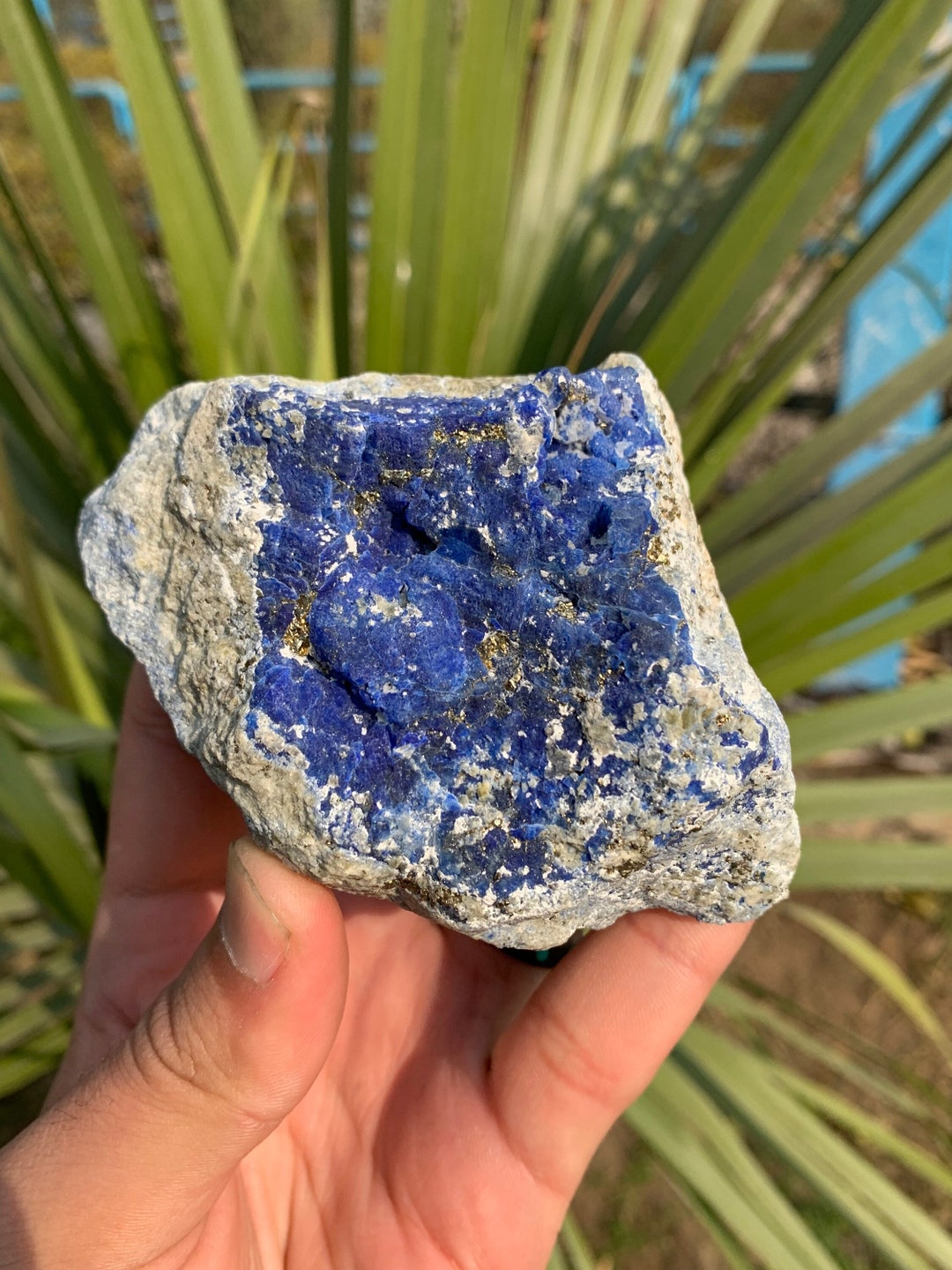 Rich Blue Lazurite Crystals With Pyrite & Milky White Calcite ...