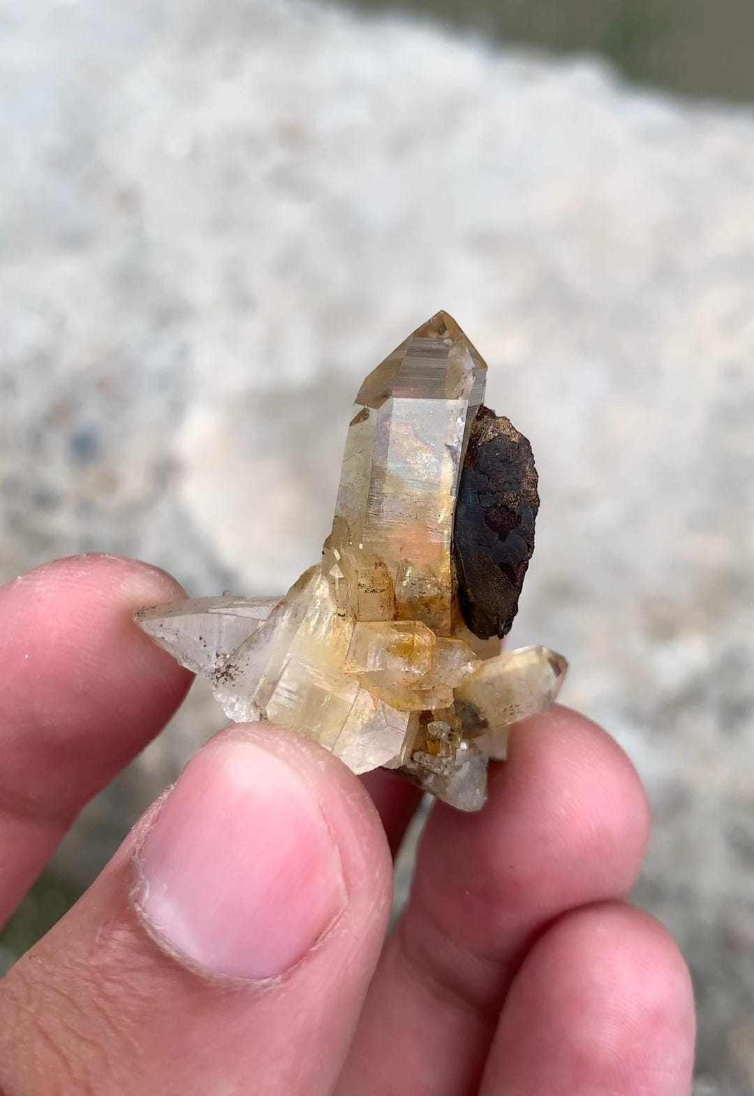 Iridescent Quartz Crystals Cluster With Siderite Conbine Specimen - Etsy