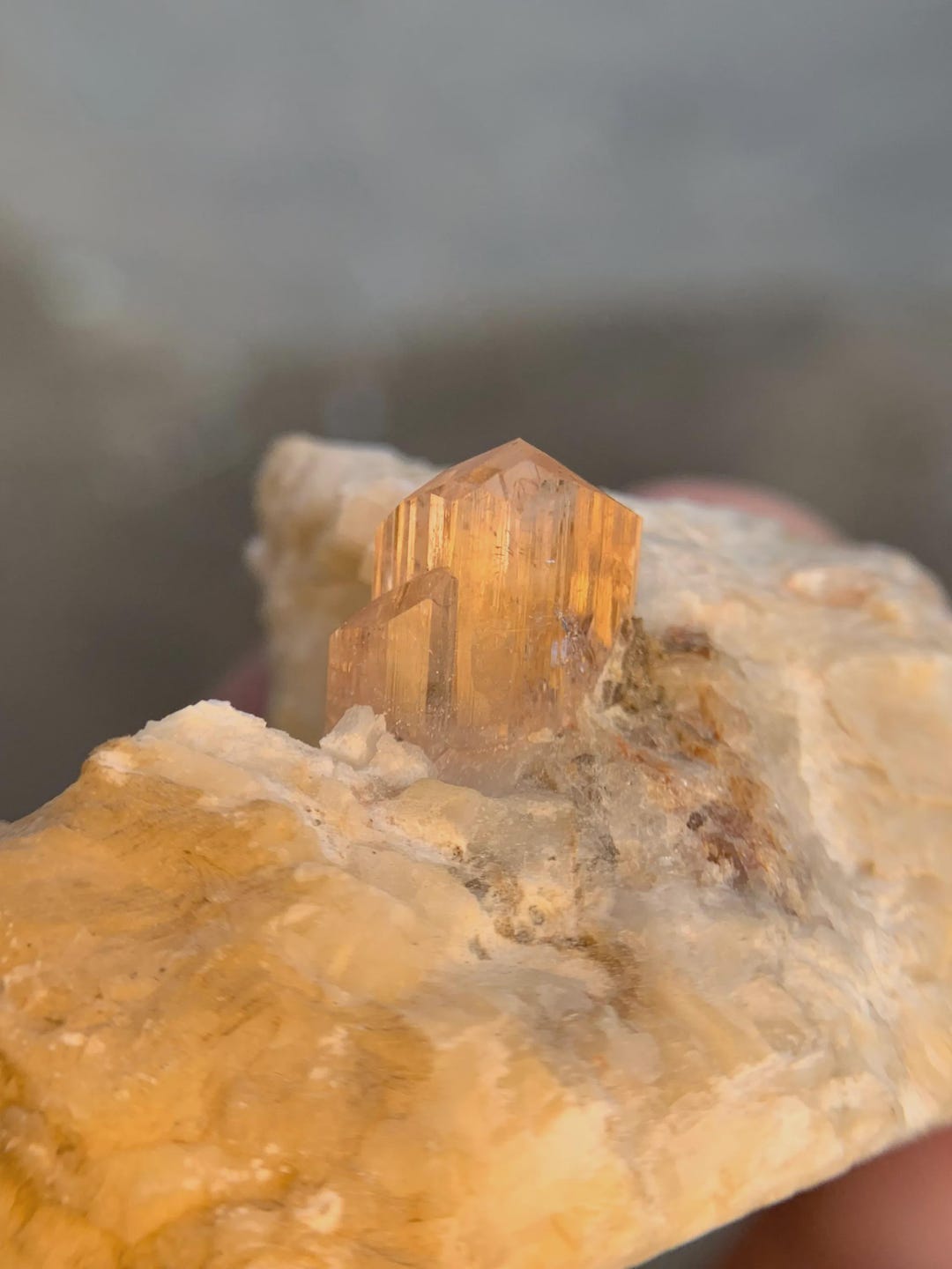 Imperial Topaz Terminated Crystal Standing on Matrix Combine Specimen ...