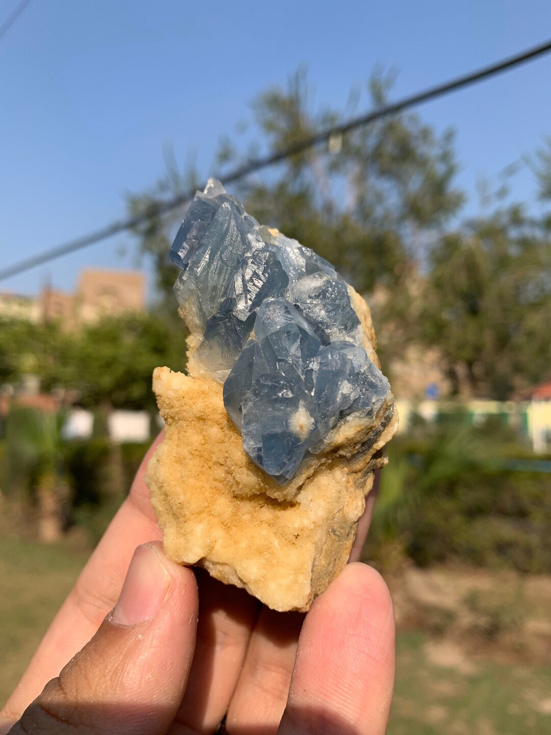 Blue Celestine Crystals Bunch With Sharp Lustre & Rich Color With ...