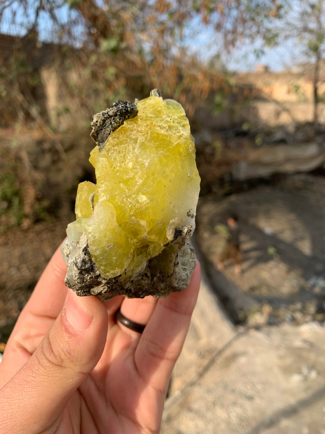 Rich Yellow Brucite Bubbly Botryoidal Crystals Specimen With Matrix ...