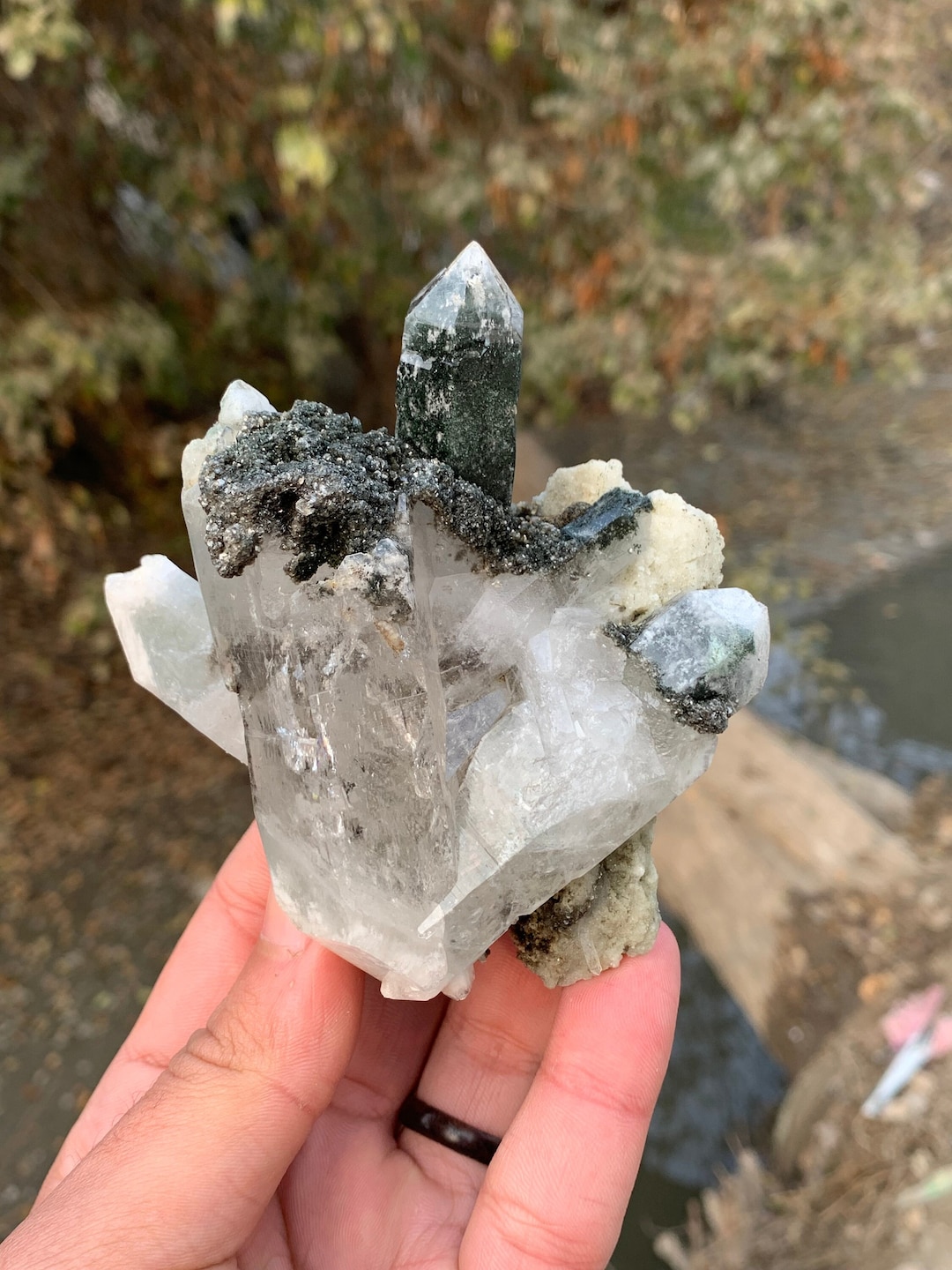 Chlorite Included Quartz Crystal With Chrome Green Chlorine Inclusion ...