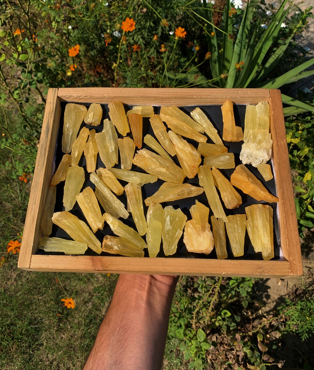 2 Kg Yellow Golden Aragonite Crystal Lot / Deal / Rare Yellow / Lemon ...