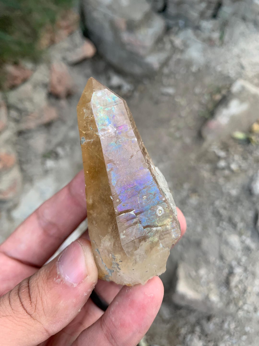 Rare Iridescent / Rainbow on Himalayan Iron Coated Quartz Crystal From ...