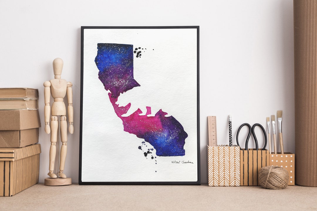 California Map Print, California Art Gifts, State Map Poster Art ...