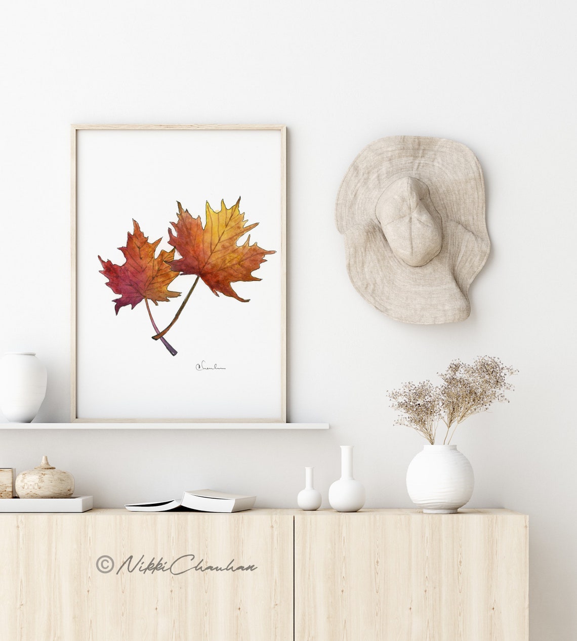 Maple Leaf Print Watercolor Autumn Leaves Fall Print Maple - Etsy
