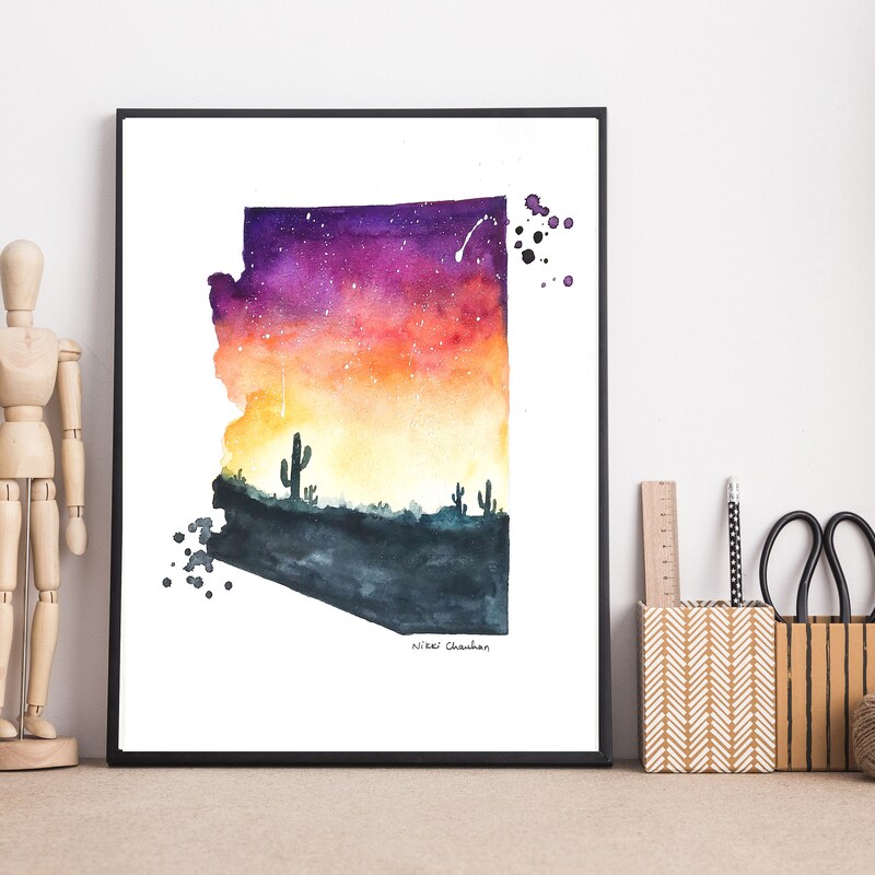 Watercolor State - Etsy