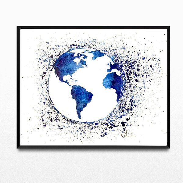 Globe Print - Etsy