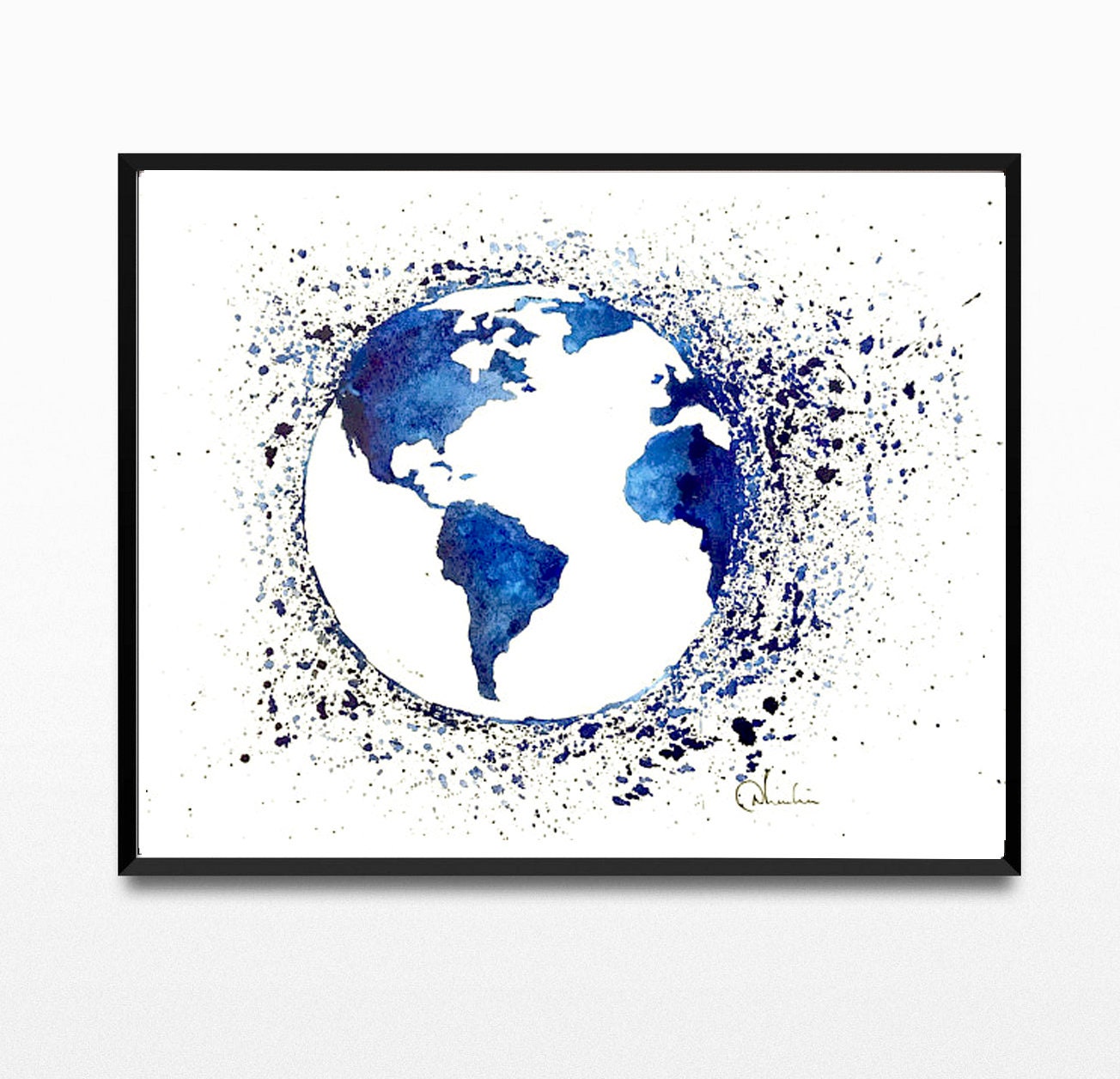 Globe Print, World Map Globe Poster Art, Globe Art Print, Watercolor ...
