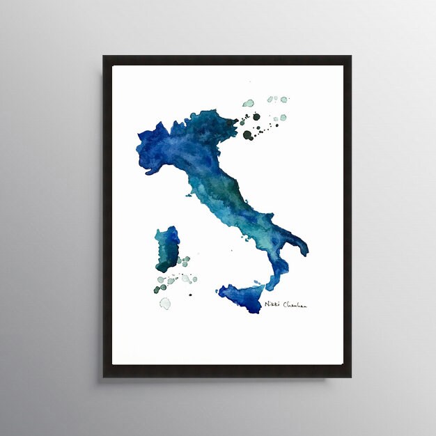Italy Map Print, Italy Poster Art, Country Map Wall Art, Travel Italy ...