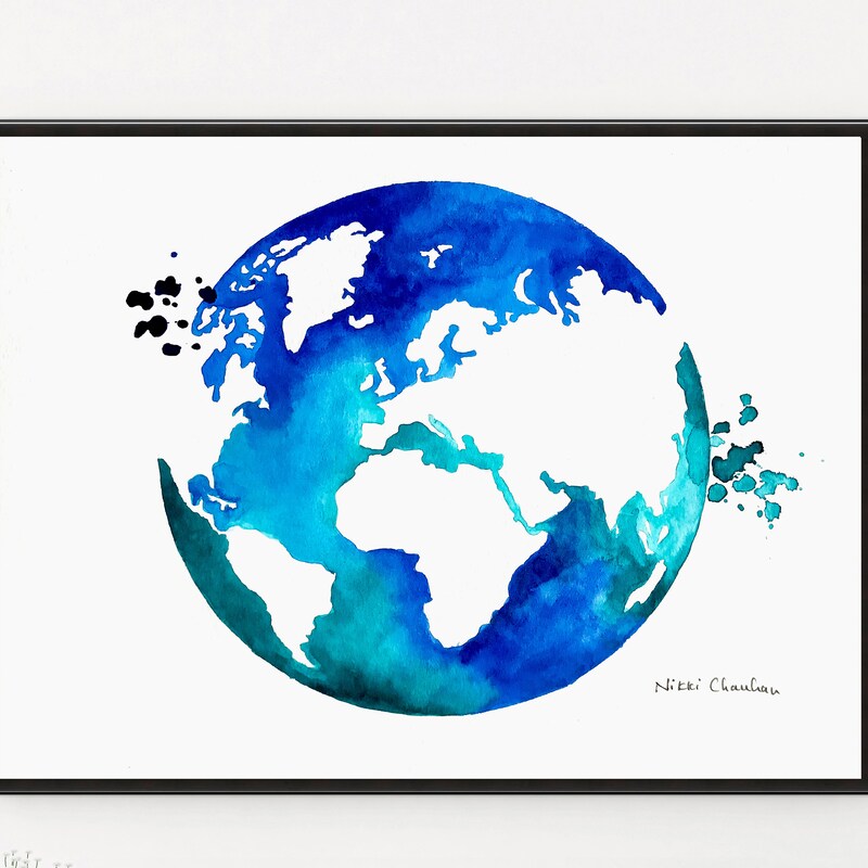 Globe Print - Etsy