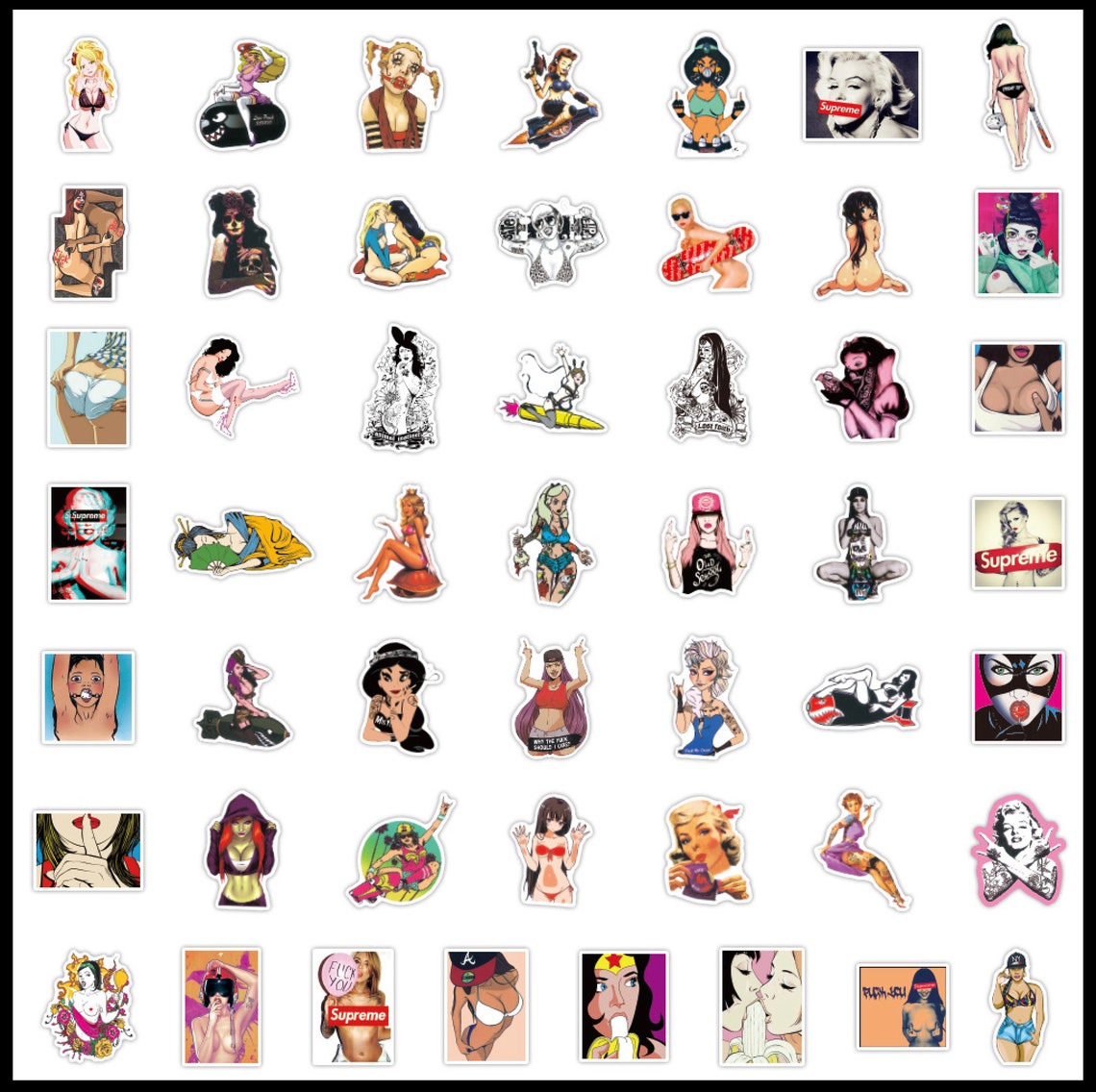 100 Pcs Pack Sexy Stickersfor Etsy