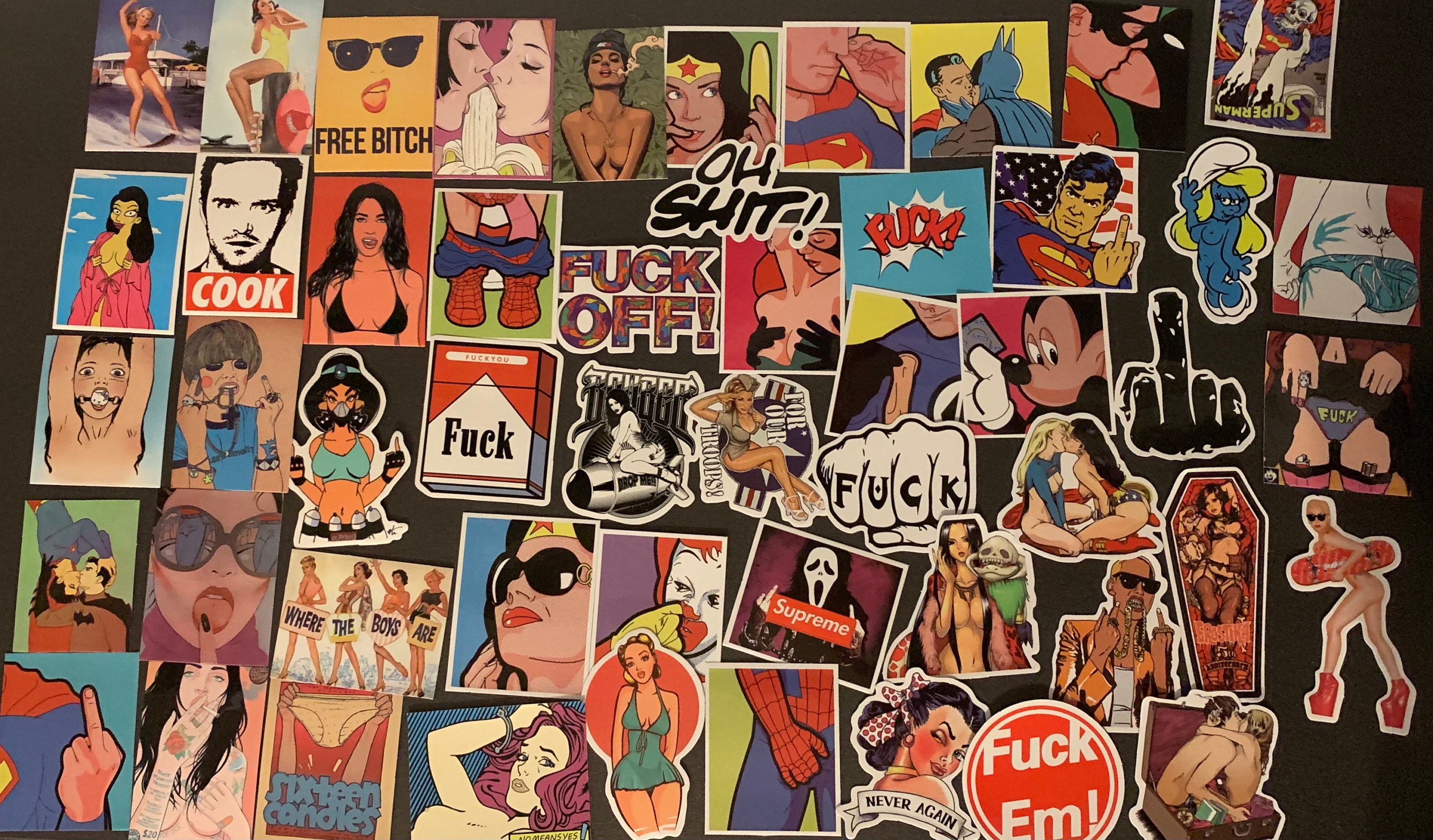 50 Pcs Sexy Stickers Waterproof Sexy Sticker Skateboard Laptop