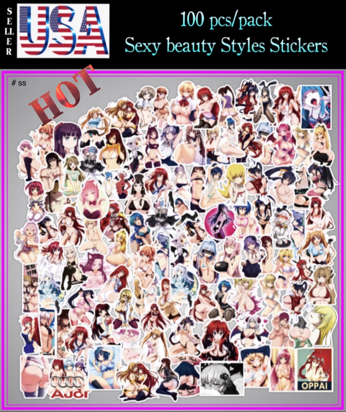 100 Pcs Stickers Sexy Beauty Style Sexy Stickers For Everywhere Waterproof Skateboard