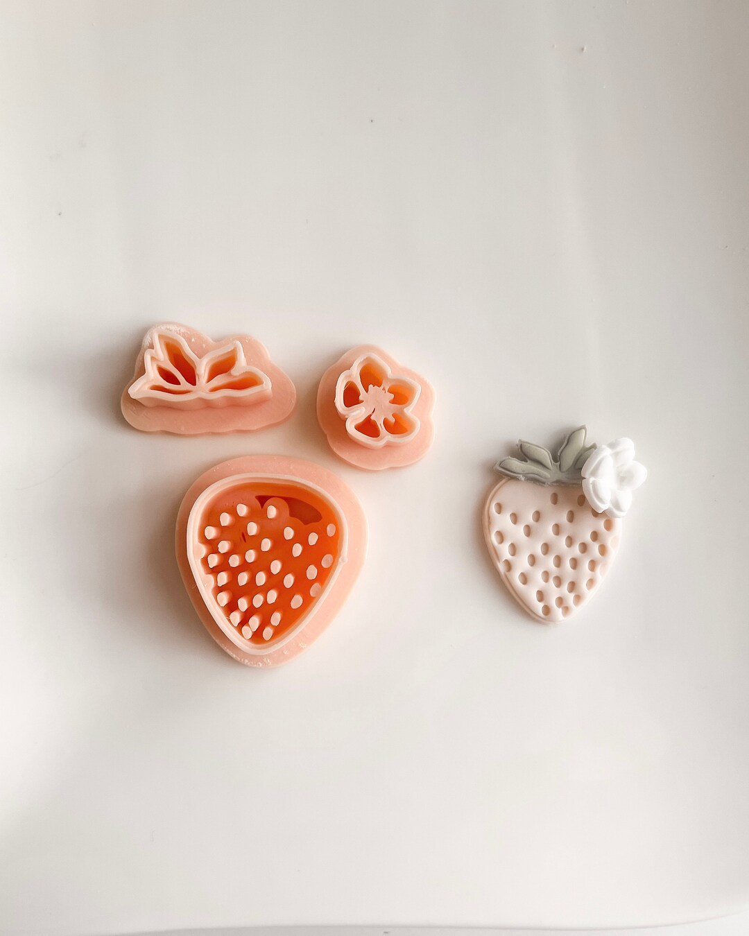 3 Pc Strawberry Polymer Clay Cutter Set, Fruit Clay Cutters, Multi ...