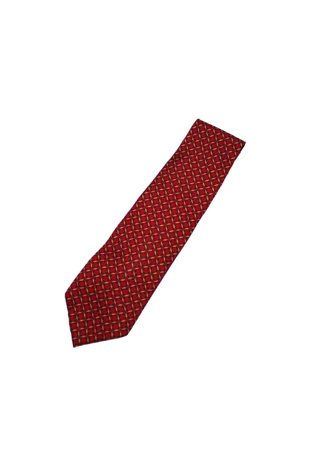 Vintage Christian Dior Monsieur Red Patter Silk Neck Tie Made in Italy ...