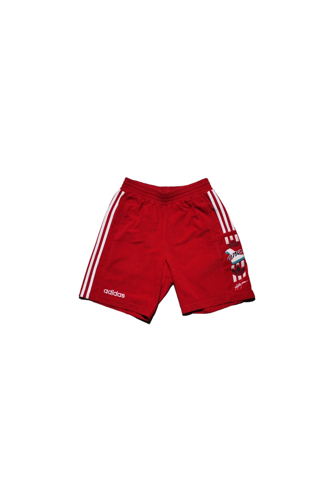 Vintage Adidas Red Shorts Trefoil Three Stripes 90s Retro Red Fifty One ...
