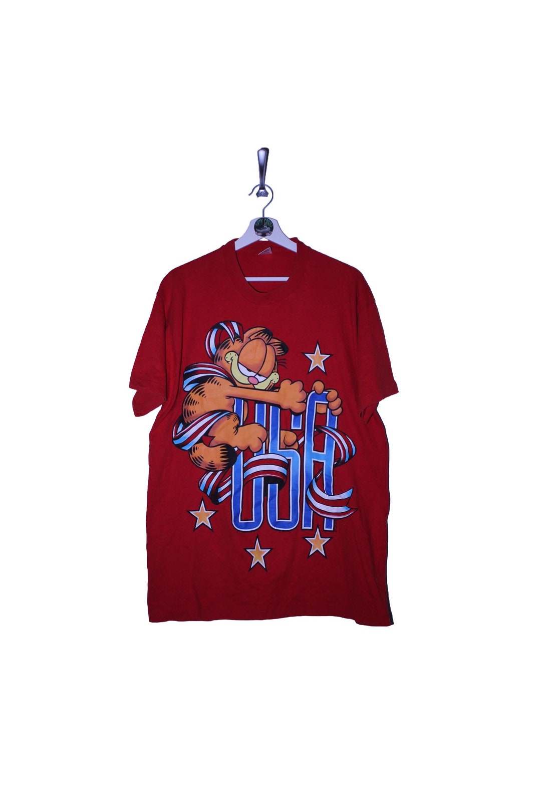 Vintage Garfield USA Olympic Shirt Single Stitch 90s Retro Cartoon ...
