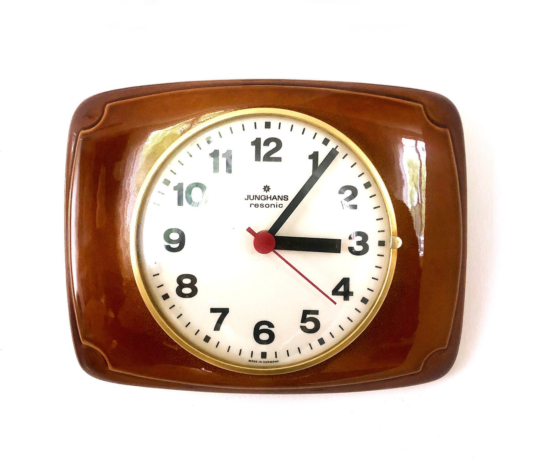 VINTAGE Kitchen Clock by Junghans 1980s junghans Electronic ATO-MAT S ...