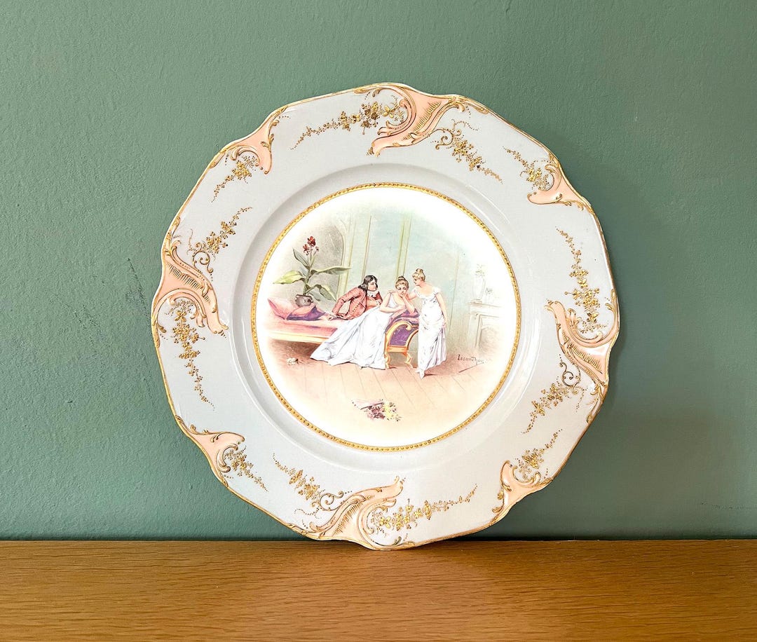 Antique French Limoges Porcelain Plate 24 Cm, Hand-painted by Issanchou ...