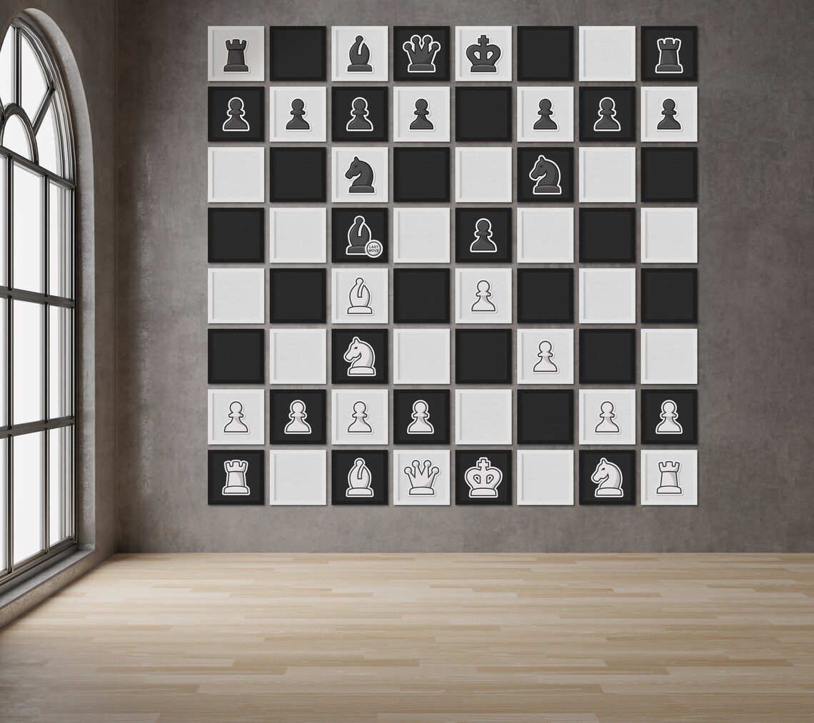 Large Vertical Magnetic Chessboard With Moveable Chess Pieces. Based on ...