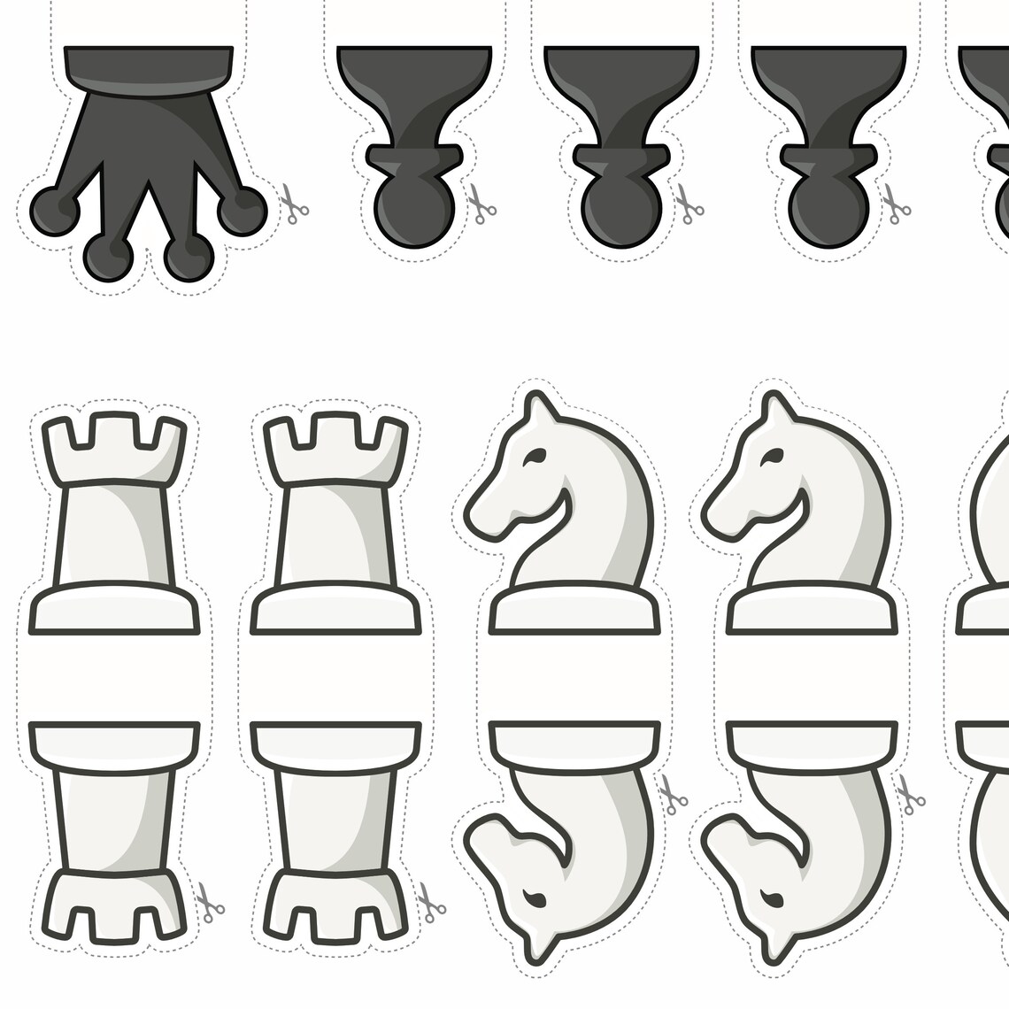 Print, Cut, Glue & Play - Digital Chess Set for Printing on Paper ...