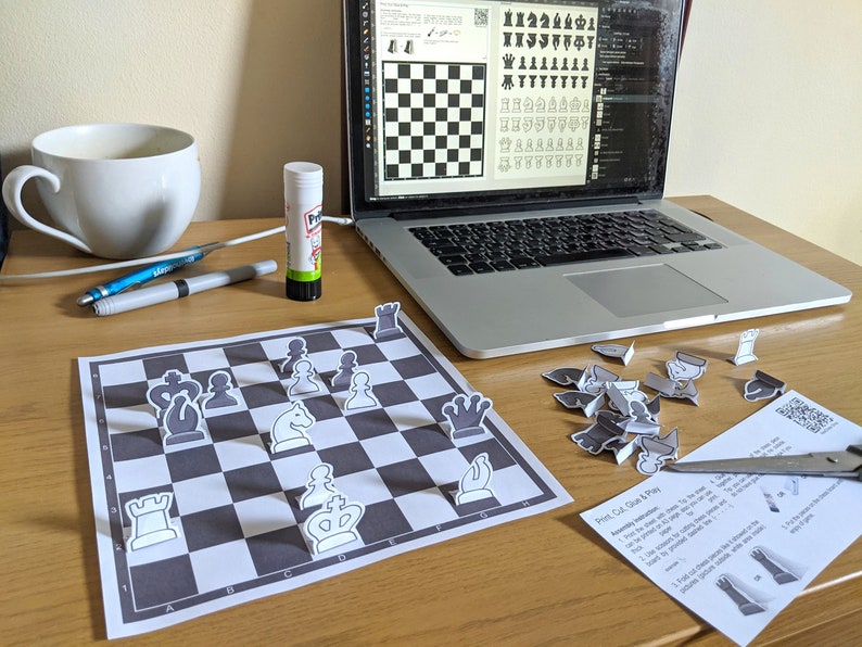 Print, Cut, Glue & Play - Digital Chess Set for Printing on Paper ...