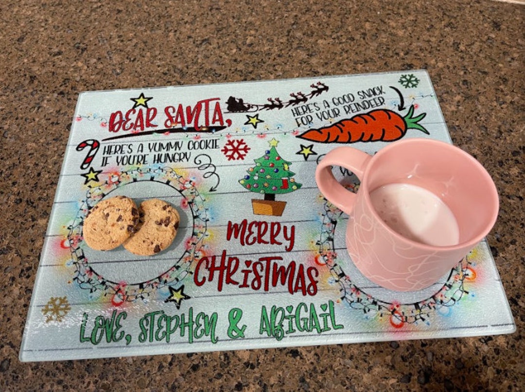 Dear Santa Personalized Cookie Tray | Santa Cookie Plate | Glass ...