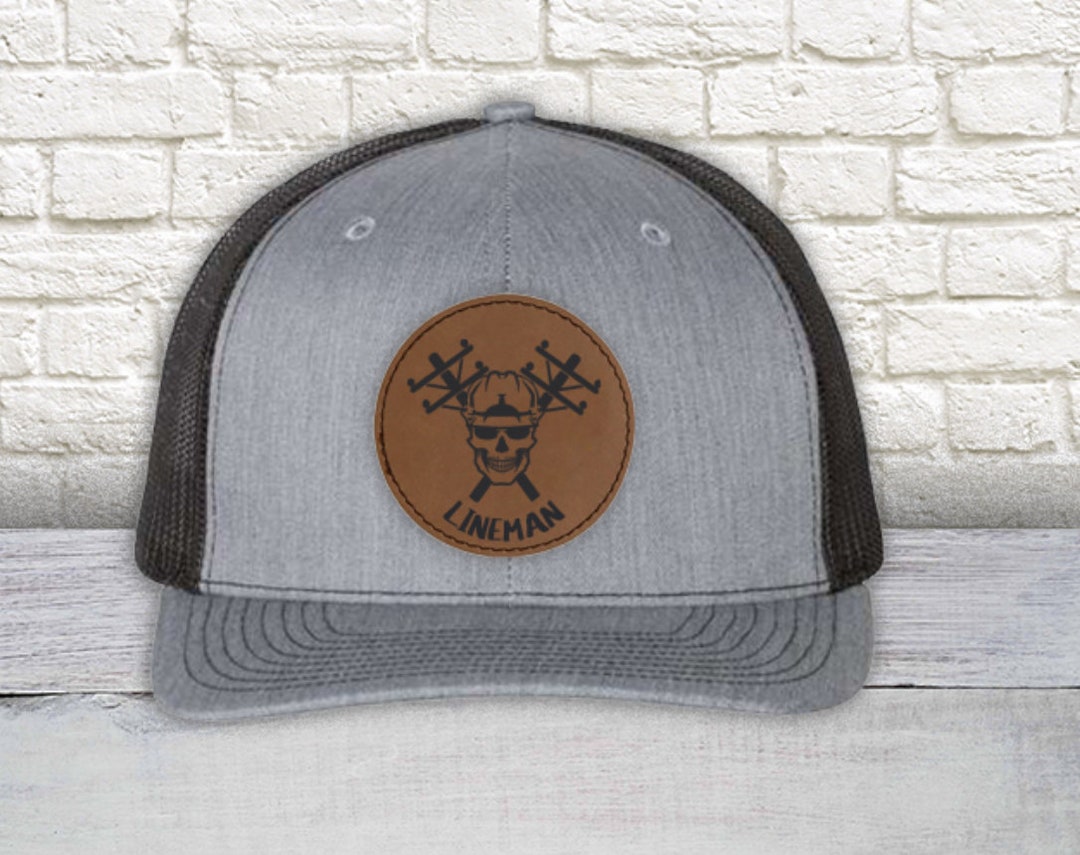 Lineman Round Leather Patch Hat | Richardson 112 Snapback Trucker Hat ...