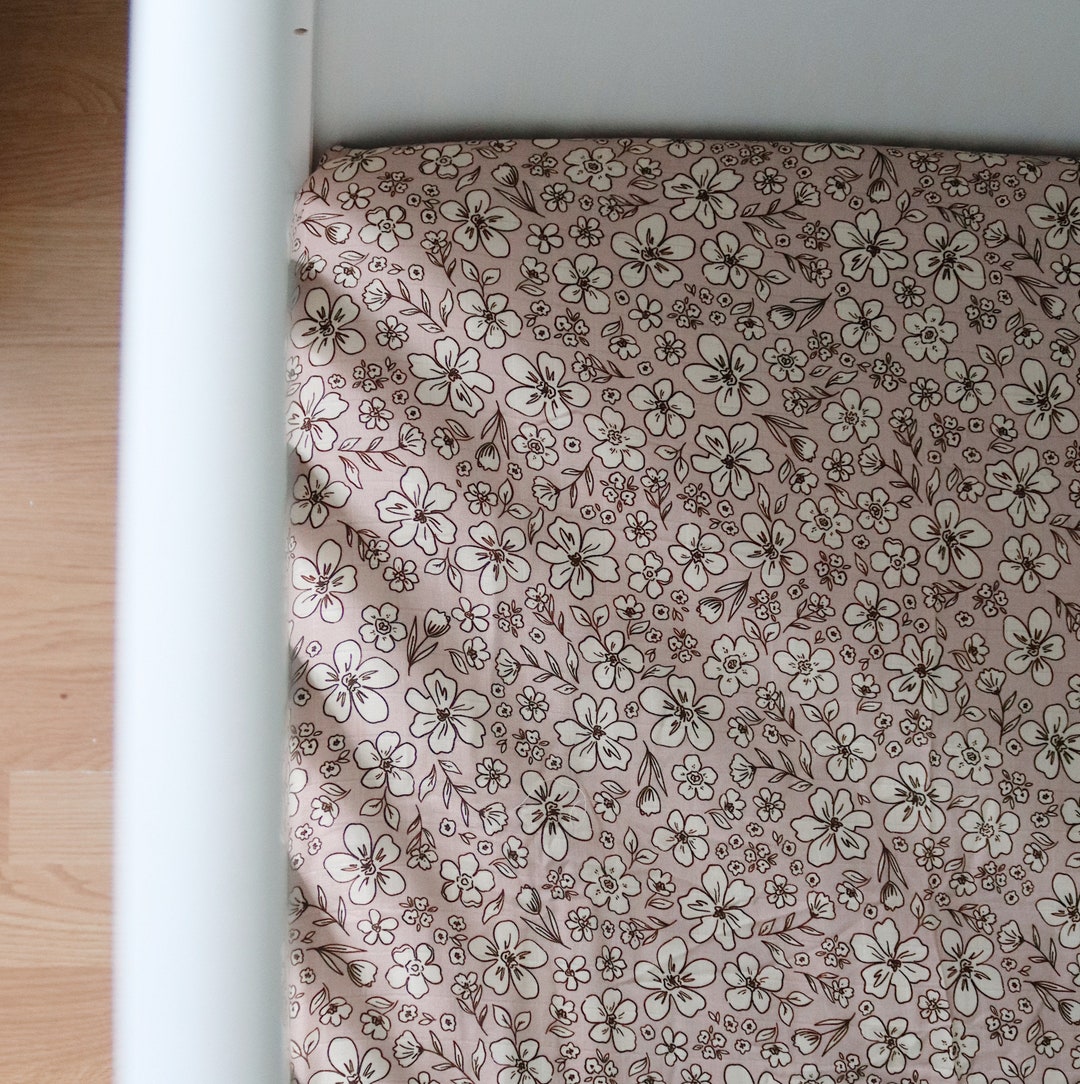 Wild Flower Baby Gender Neutral Botanical Floral Soft Cot-bed-fitted ...