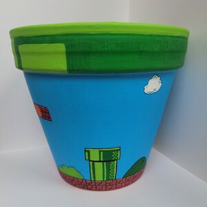 Mario Planter Pot (7"w X 4"h X 4"b) (this Pot is Wider Towards the Top ...