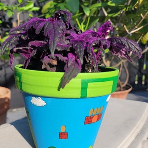 Mario Planter Pot (7"w X 4"h X 4"b) (this Pot is Wider Towards the Top ...