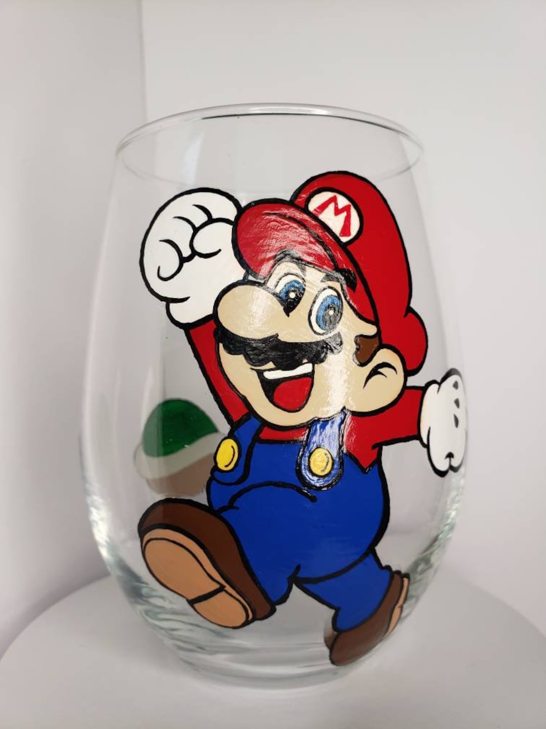 Super Mario | Hand Painted Glass - Etsy