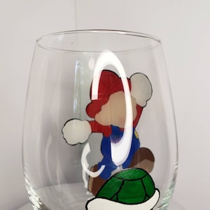 Super Mario | Hand Painted Glass - Etsy
