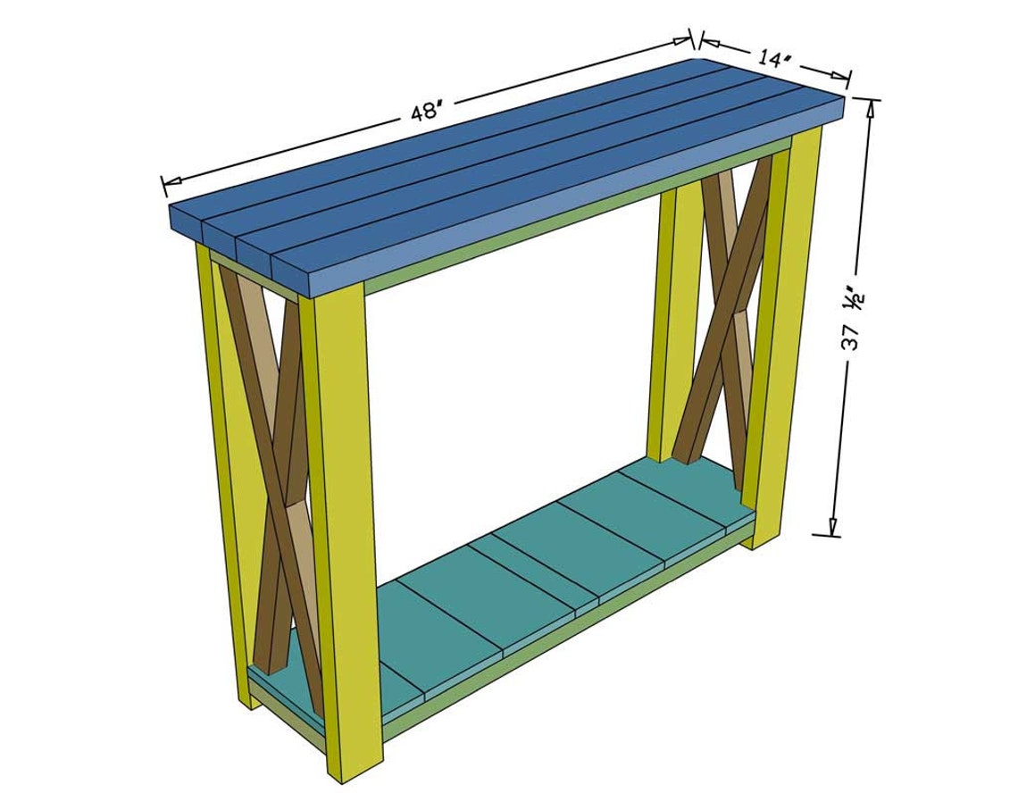 DIY Farmhouse Entryway Console Table Plans (PDF File Download Only ...