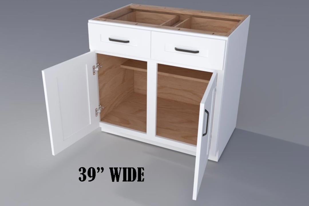 DIY Kitchen Base Cabinet 39" Wide With Double Doors and Drawer Plans ...