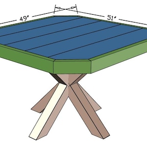 DIY Dining Table With Cross Legs Plans [kitchen Table, 4x4 Legs Table ...