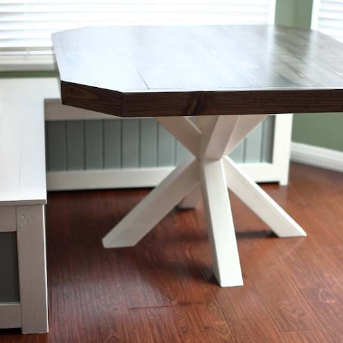 DIY Dining Table With Cross Legs Plans kitchen Table 4x4 - Etsy