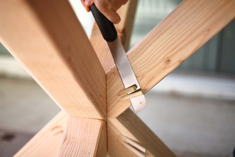 DIY Dining Table With Cross Legs Plans [kitchen Table, 4x4 Legs Table ...