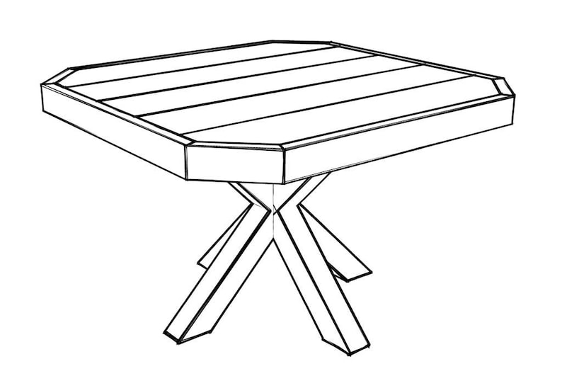 DIY Dining Table With Cross Legs Plans [kitchen Table, 4x4 Legs Table ...