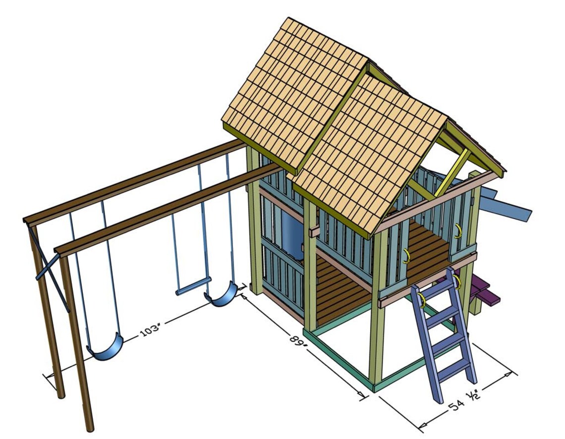 DIY Backyard Playground Plans playhouse Plans Swing Set - Etsy