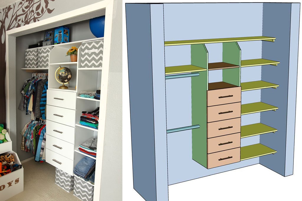 DIY Closet Organizer With Drawers Plans closet System Closet - Etsy