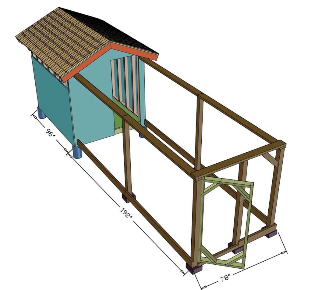 DIY Chicken Coop With an Outdoor Run Plans [chicken Coop Framing ...