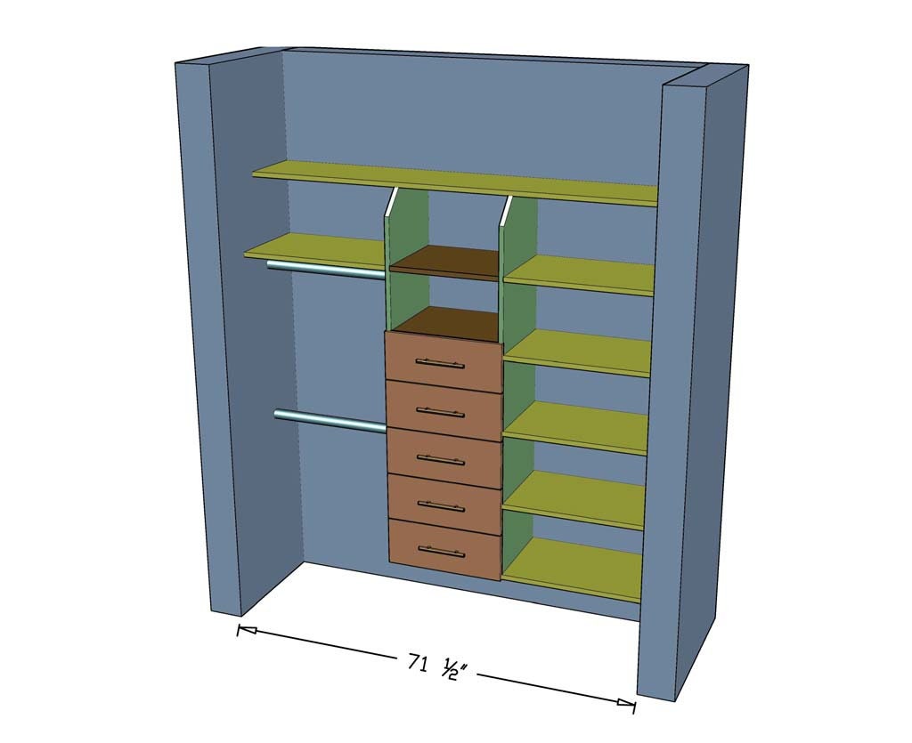 DIY Closet Organizer With Drawers Plans closet System Closet - Etsy