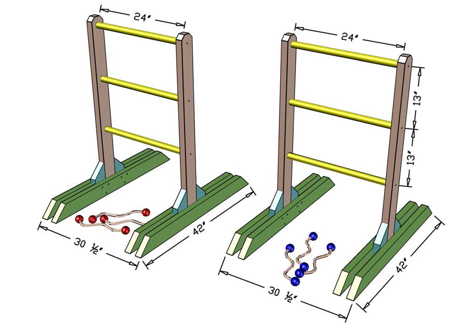 DIY Wooden Ladder Toss Game Plans ladderball Plans Ladder - Etsy