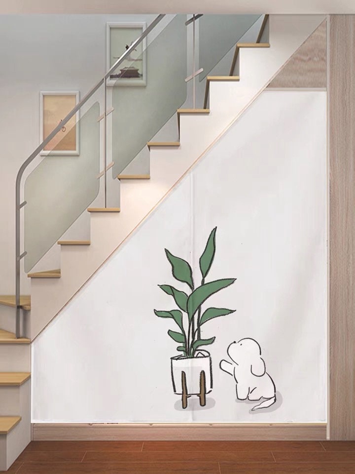 Custom Made Curtain Under the Stairs| Personalized & Stylish Home Decor ...