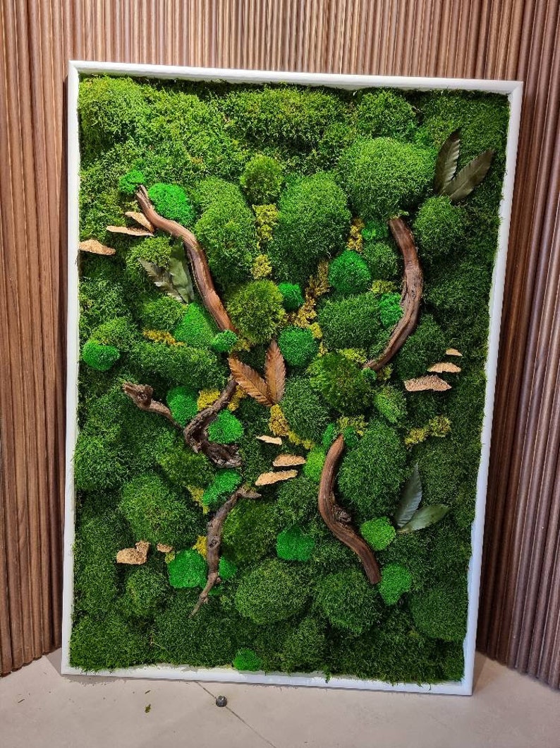 Moss Wall Art Large-natural Room Decor-real Moss Decor-living - Etsy