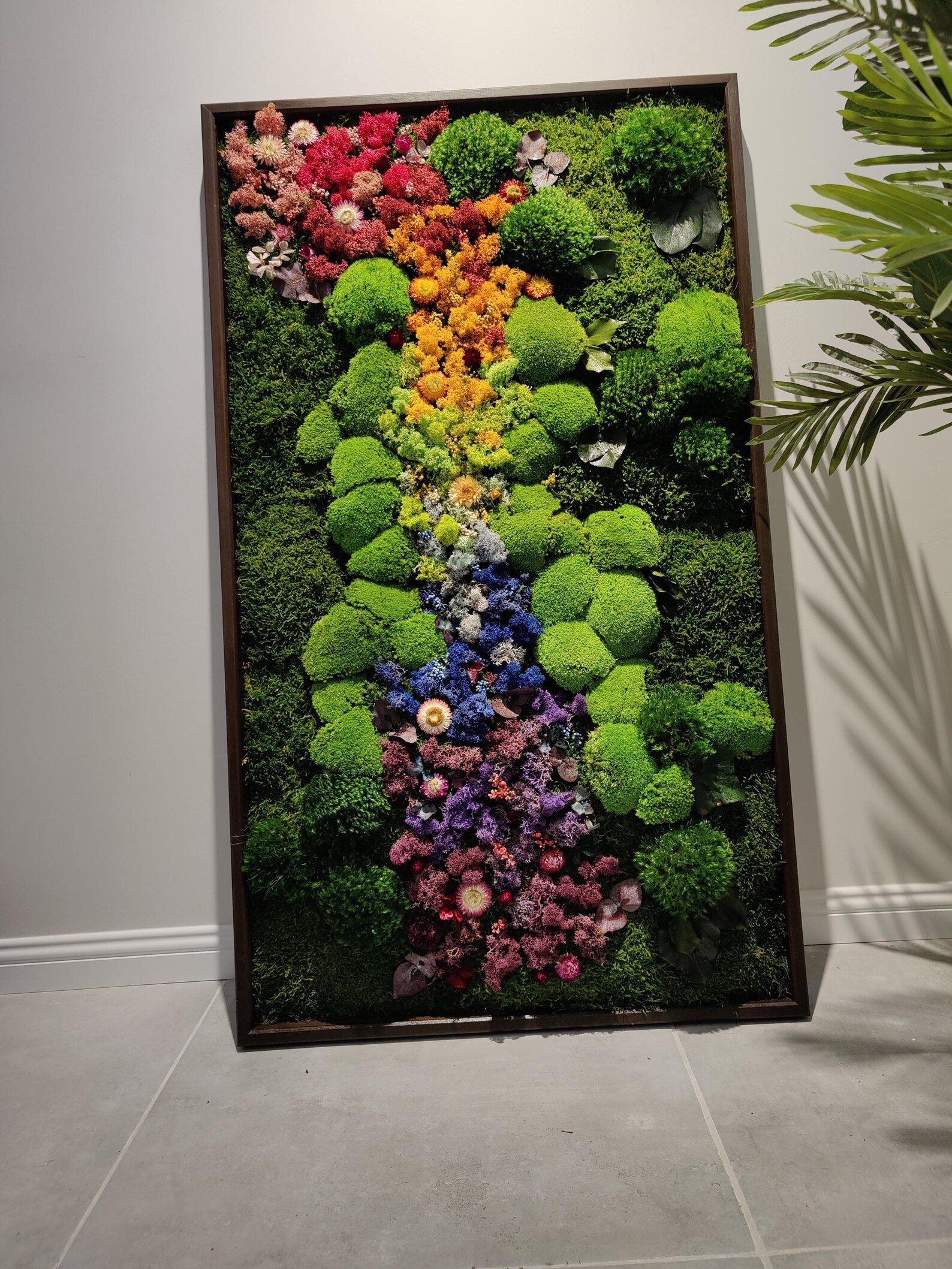 Preserved Moss Wall Art | Rainbow Gradient Botanical Decor | Eco ...