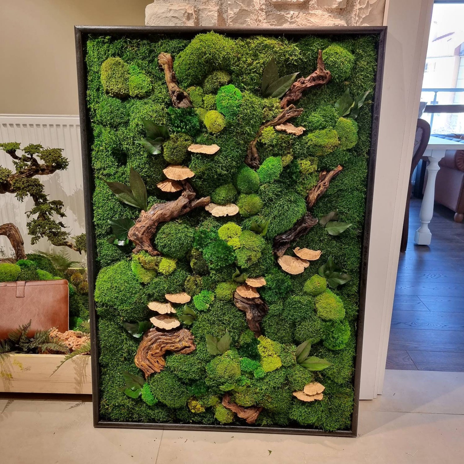 Vertical Preserved Moss Wall Art, Luxury Biophilic Wall Decor, Framed ...